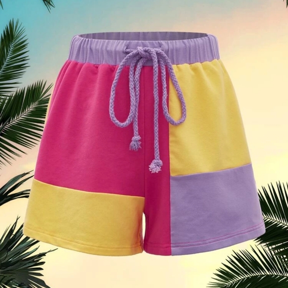 SHEIN | Shorts | Colorblock Knit Shorts | Poshmark